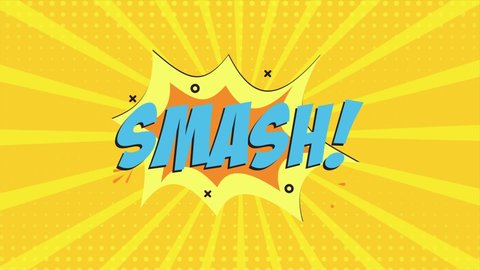 Comic Strip Cartoon Animation Word Smash Stock Footage Video (100% ...