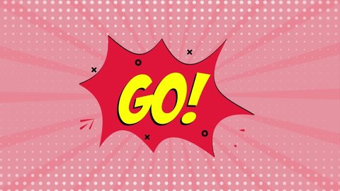 Comic Strip Cartoon Animation Word Go Stock Footage Video (100% Royalty ...