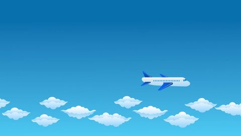 Flying Plane Over Clouds Sky Animation Stock Footage Video (100% ...