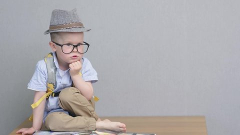 Portrait Brooding Thoughtful Preschool Boy Kid Stock Footage Video (100 ...