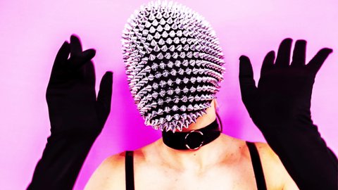 Disco Dancer Spiky Mask Overlayed Glitch Stock Footage Video (100% ...