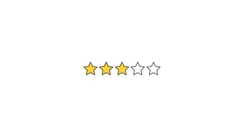 Three Star Rating Review Feedback Icon Stock Footage Video 100