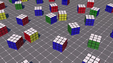 Rubiks Cubes Loop 3d Animation Istanbul Stock Footage Video (100% ...