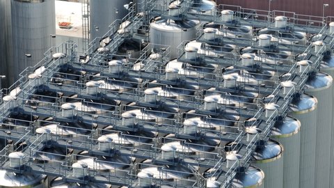 Catwalk Over Industrial Holding Tanks Beer Stock Footage Video (100% ...