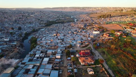 Drone Footage Capturing Alexandria Township Johannesburg Stock Footage ...