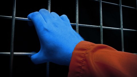 Blue Mutant Hand Prison Cell Stock Footage Video (100% Royalty-free ...