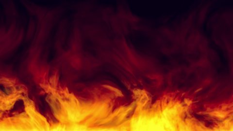 Fire On Black Background Animation Seamless Stock Footage Video (100% ...