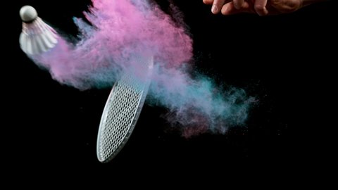 Super Slow Motion Hitting Badminton Rocket Stock Footage Video (100% ...
