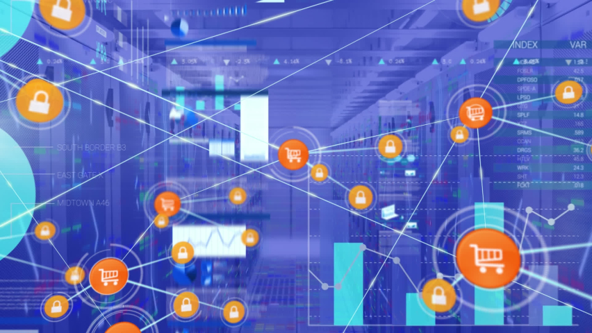 Animation Connections Graphs Data Processing Over Stock Footage Video ...