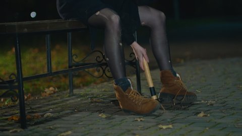 Cinematic Shot Awakening Creepy Zombie Woman Stock Footage Video (100% ...