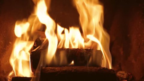 Fireplace Video Real Log Fire Beautiful Stock Footage Video (100% ...