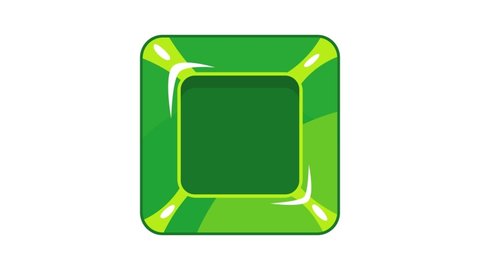 Square Green Button Icon Animation Cartoon Stock Footage Video (100% ...