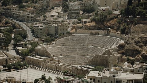 Top View Amman Amphitheater Mountain Panoramic Stock Footage Video (100 ...