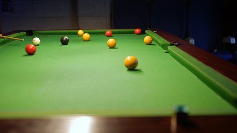 Man Potting Yellow Ball On Pool Stock Footage Video (100% Royalty-free ...