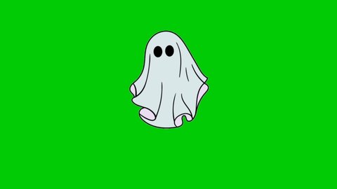 Animated Ghost Floating Video Green Screen Stock Footage Video (100% ...
