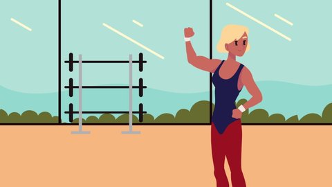 Female Bodybuilder Athlete Sport Character Animation Stock Footage ...