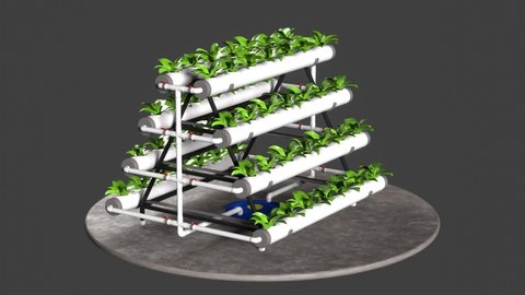 Hydroponic Vertical Farm Type Circular Review Stock Footage Video (100% ...