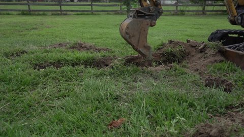 Digging Hole Backyard Plumbing Repair Stock Footage Video (100% Royalty ...