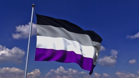 Asexual Ace Pride Flag Waving Blue Stock Footage Video (100% Royalty ...