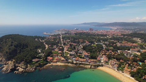 Aerial View Palamos Town Municipality Mediterranean Stock Footage Video ...