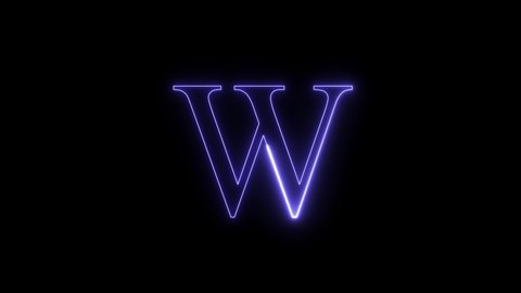 Neon Font Letter Uppercase Animated Blue Stock Footage Video (100% ...