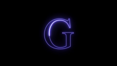 Neon Font Letter Uppercase Animated Blue Stock Footage Video (100% ...