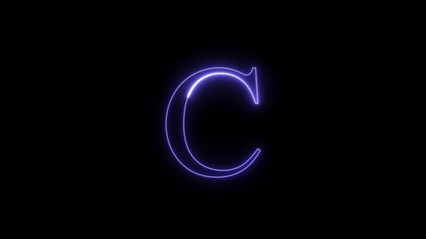 Neon Font Letter Uppercase Animated Blue Stock Footage Video (100% ...