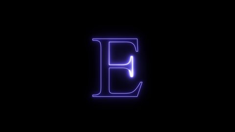 Neon Font Letter Uppercase Animated Blue Stock Footage Video (100% ...