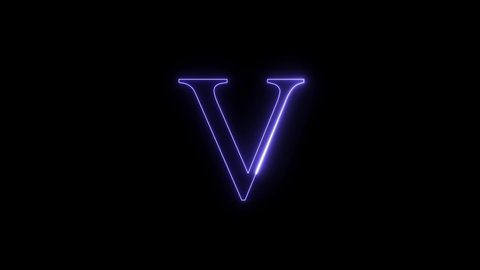 Neon Font Letter Uppercase Animated Blue Stock Footage Video (100% ...