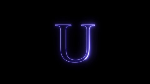 Neon Font Letter Uppercase Animated Blue Stock Footage Video (100% ...