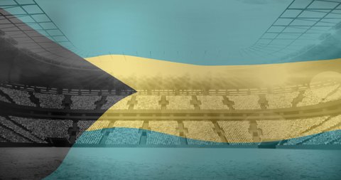 Animation Waving Flag Bahamas Over Sport Stock Footage Video (100% ...