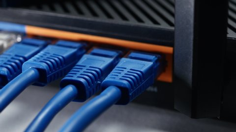 Blue Wan Ethernet Cable Connected Wireless Stock Footage Video (100% ...