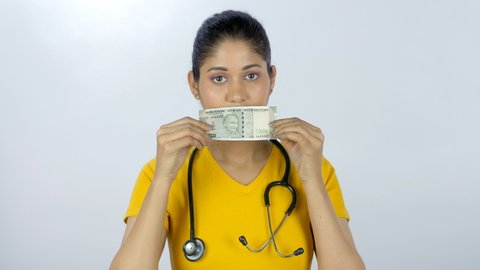 Aspiring Doctor Stethoscope Happily Showing Her Stock Footage Video ...
