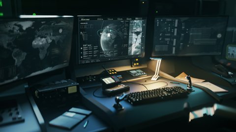 Computer Tech Spy Operation Control Room Stock Footage Video (100% ...