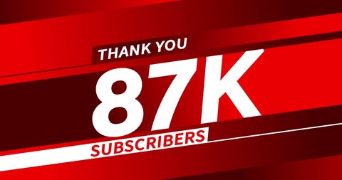 Thank You 87k Subscribers Modern Animation Stock Footage Video (100% ...