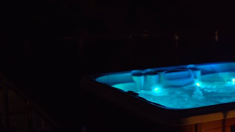 Night Scene Hot Tub On Rooftop Stock Footage Video (100% Royalty-free ...