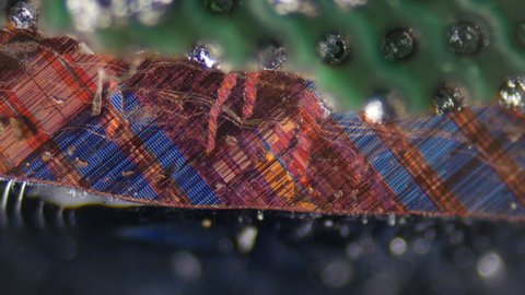 Nanostructures Modern Processor Under Microscope Multiple Stock Footage ...