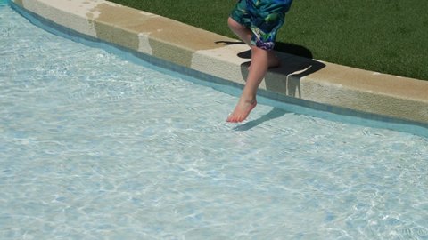 Child Legs Stepping Into Shallow Baby Stock Footage Video (100% Royalty ...