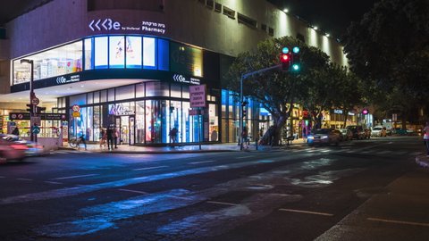 Tel Aviv Dizengoff Mall Hyper Lapse Stock Footage Video (100% Royalty ...