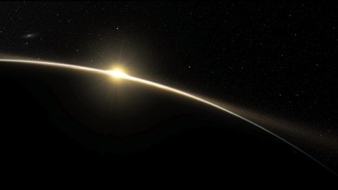 Sun Shining On Earth Outer Space Stock Footage Video (100% Royalty-free ...