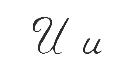U Large Small Handwritten Animated Letter Stock Footage Video (100% ...