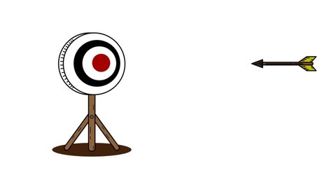Animated Target Hit By Arrow Symbol Stock Footage Video (100% Royalty ...