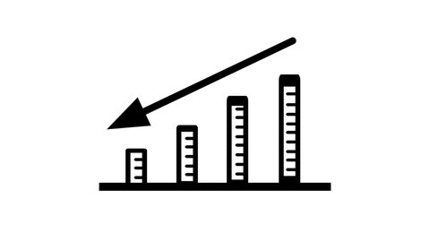 Financial Chart Bar Graph Down Arrow Stock Footage Video (100% Royalty ...