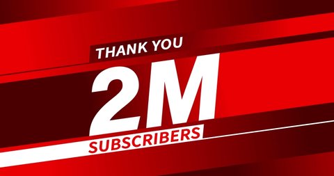 Thank You 2 Million Subscribers Modern Stock Footage Video (100% ...