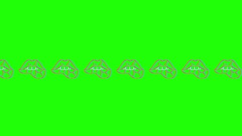 Lips Loop Animation On Green Screen Stock Footage Video (100% Royalty ...