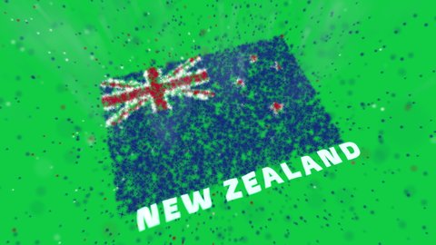 Animation Video Country New Zealand Flag Stock Footage Video (100% ...