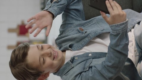 Friendly Little Brother Boy Making Video Stock Footage Video (100% ...