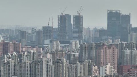 Drone Aerial View Construction Site Rows Stock Footage Video (100% ...