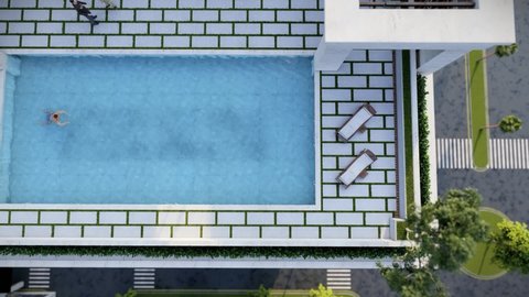 3d Animation Swimming Pool Area On Stock Footage Video (100% Royalty ...