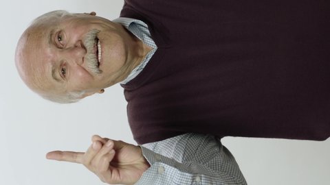 Old Man Points His Finger Ad Stock Footage Video (100% Royalty-free ...